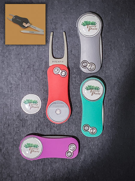 Torrey Pines PitchFix Retractable Blade Divot Repair Tool with Ball Ma ...